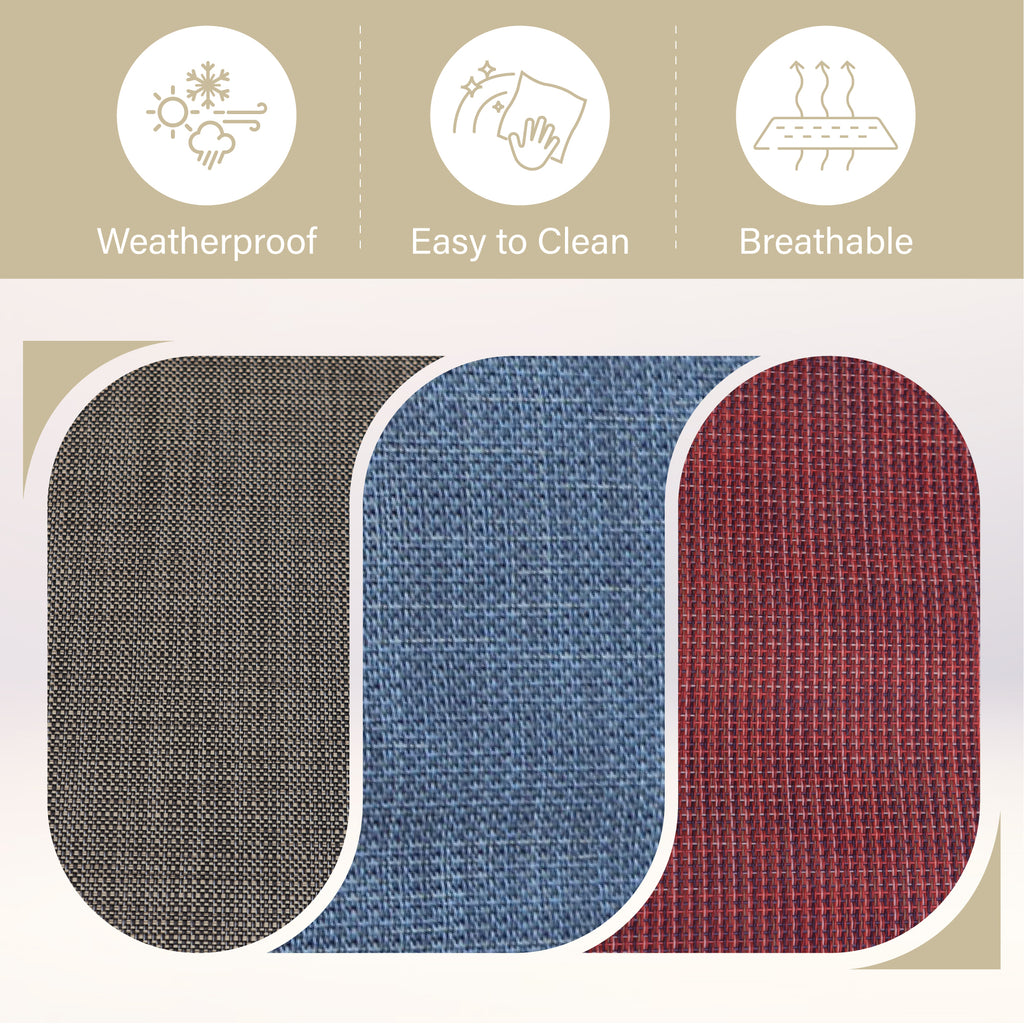 Phi Villa 7-Piece Colorful Textilene Fixed Chair Dining Sets for Backy ...