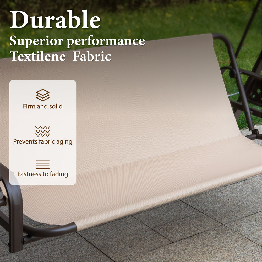 MFSTUDIO Outdoor 3-seat Patio Porch Swing Chair with Canopy & Cushions – AlphaMarts