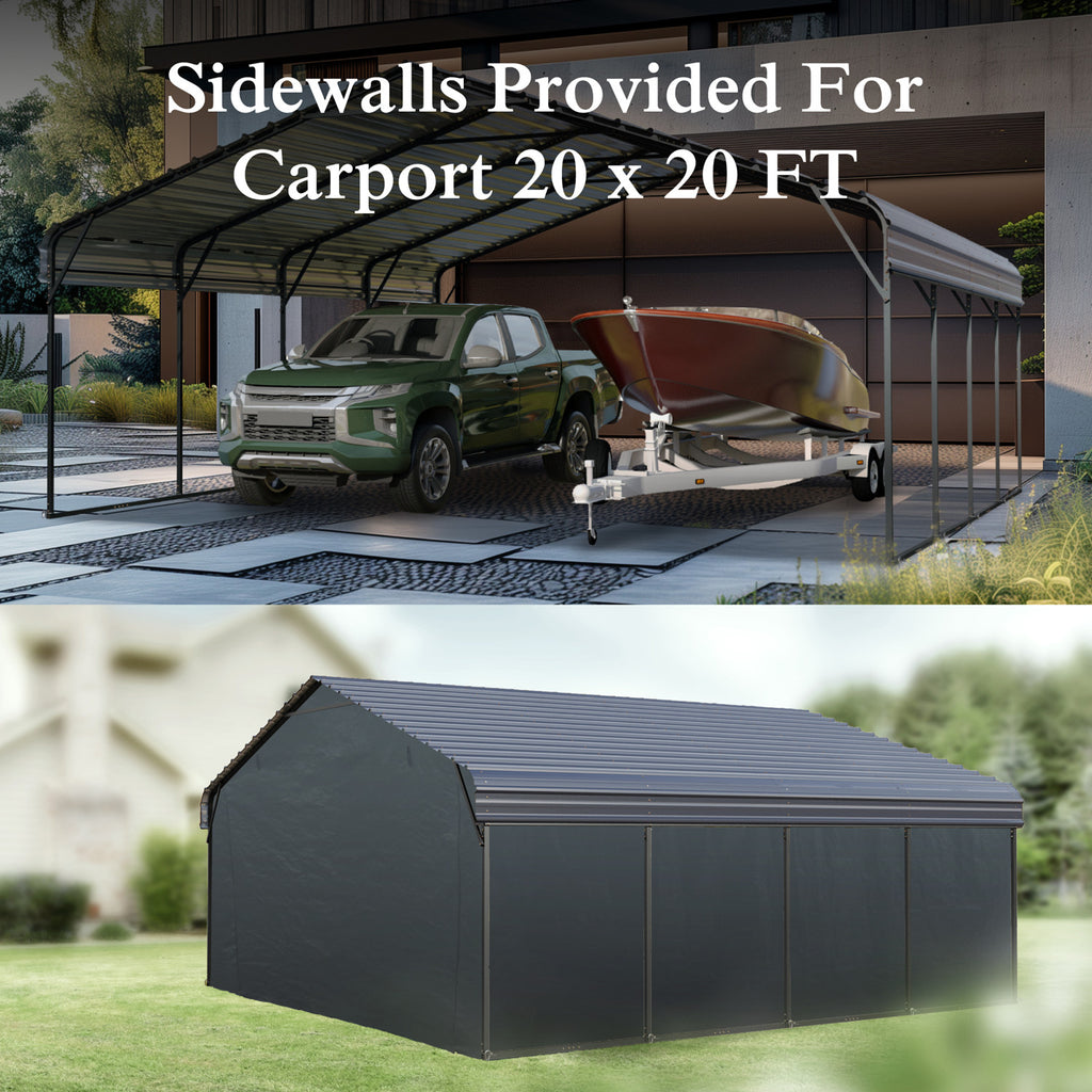 Heavy Duty Carport with Galvanized Steel Roof Multi-Purpose Shelter ...