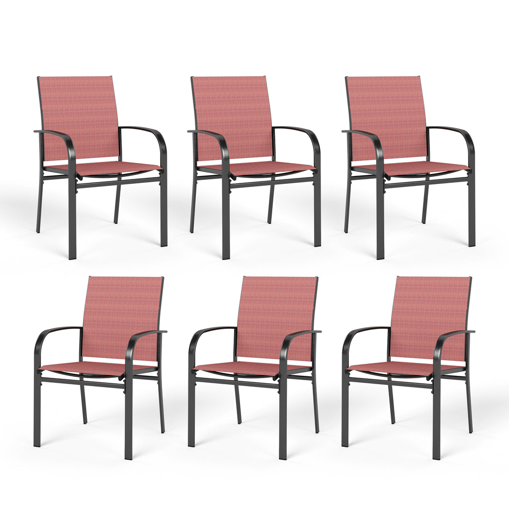 Phi Villa Colorful Patio Textilene Fixed Dining Chairs – AlphaMarts