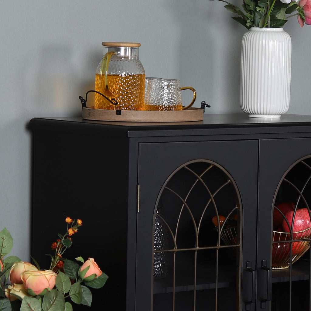 Exquisite Metal Church Window Buffet Storage Cabinet-MFSTUDIO – AlphaMarts