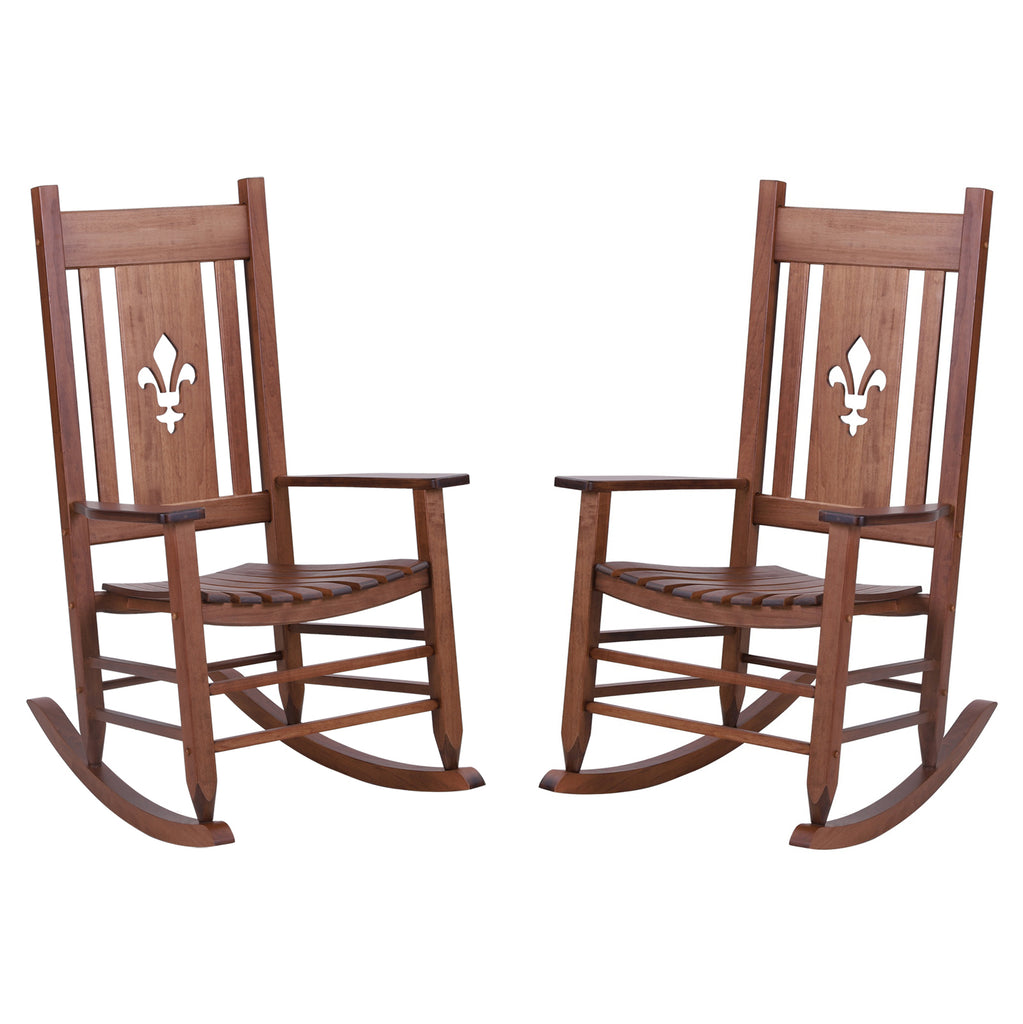 Phi Villa 2PC Solid Outdoor Indoor Rocking Chair for Patio Deck Garden ...
