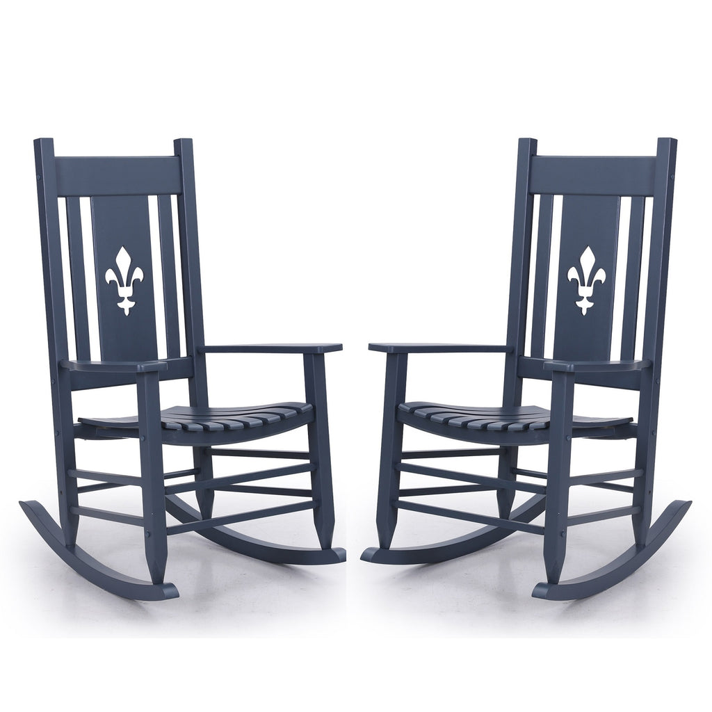 Phi Villa 2PC Solid Outdoor Indoor Rocking Chair for Patio Deck Garden ...
