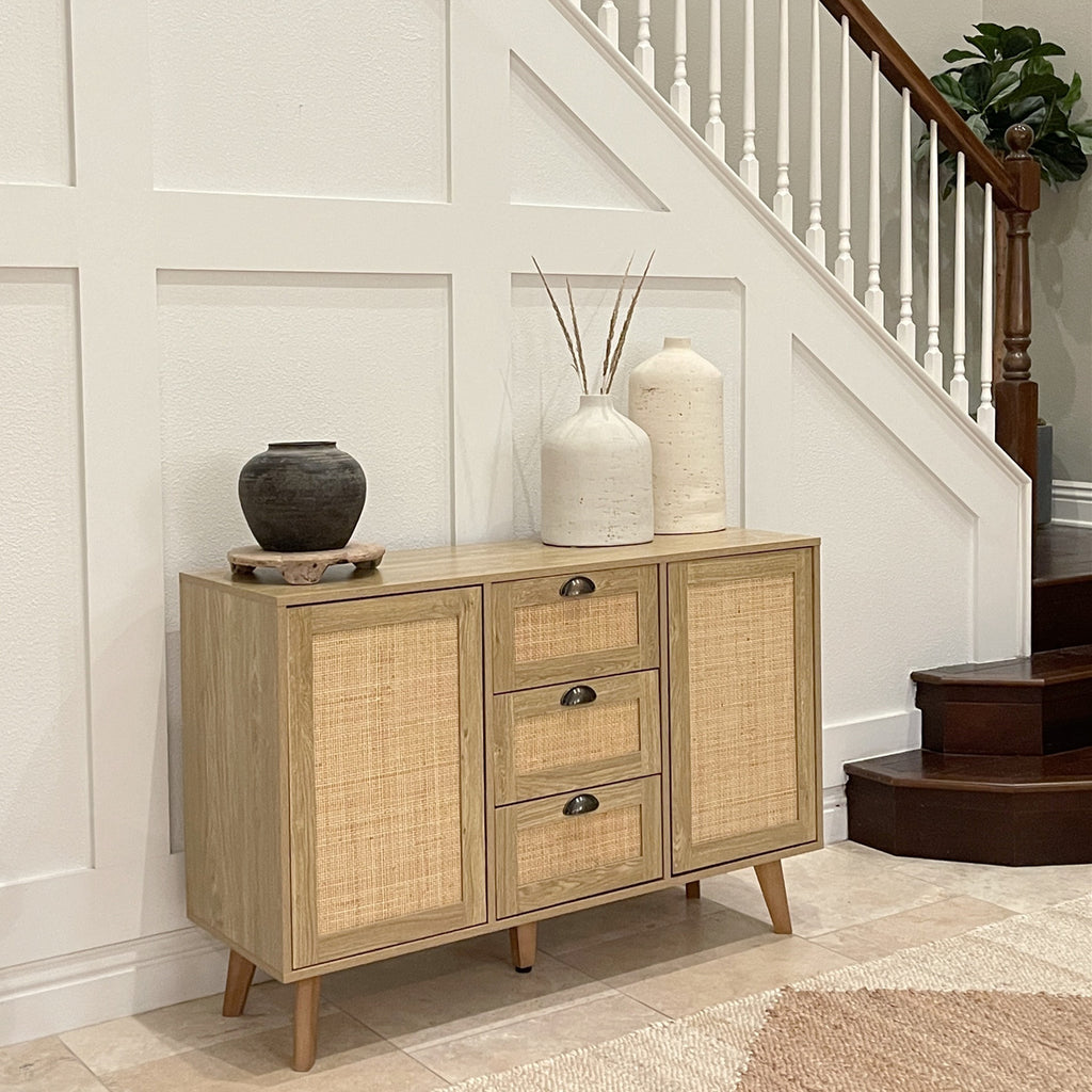 Natural Rattan Storage Cabinet and Chest of Drawers-MFSTUDIO – AlphaMarts