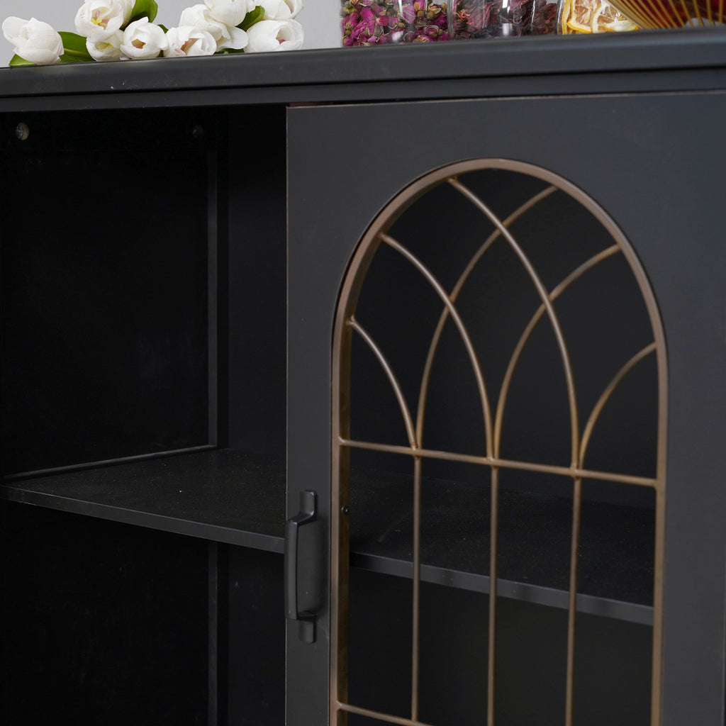 Exquisite Metal Church Window Buffet Storage Cabinet-MFSTUDIO – AlphaMarts