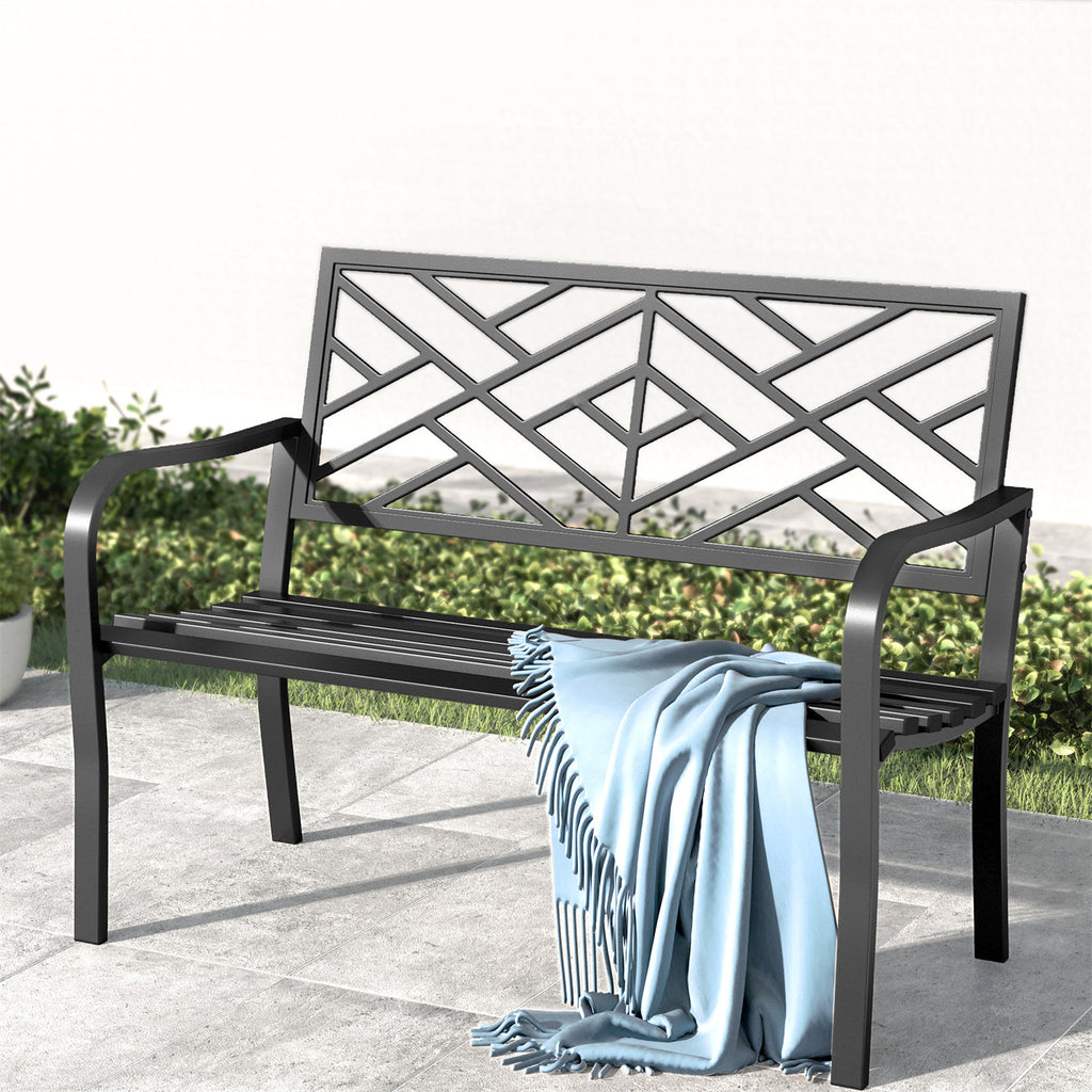 MFSTUDIO Black Outdoor Bench Set - Built to Last and Easy to Assemble ...