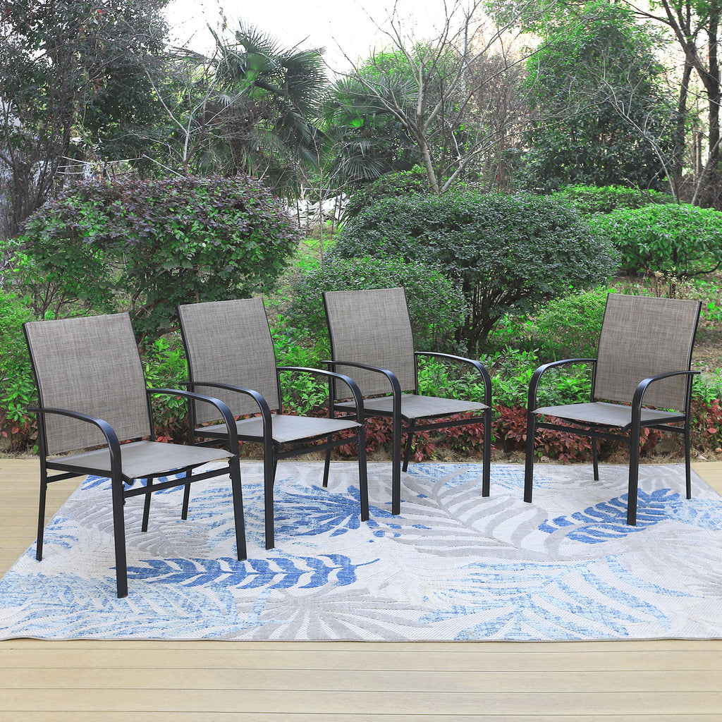 Phi Villa Colorful Patio Textilene Fixed Dining Chairs – AlphaMarts