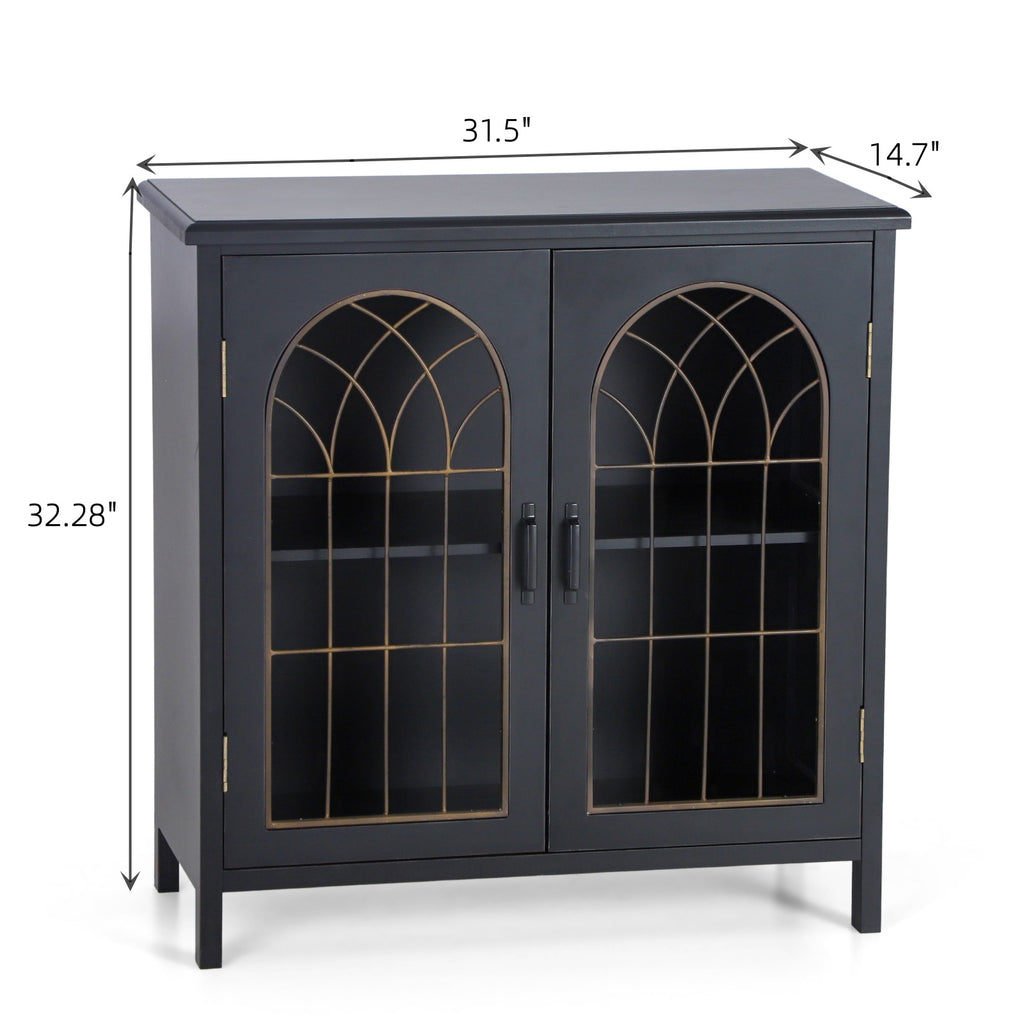 Exquisite Metal Church Window Buffet Storage Cabinet-MFSTUDIO – AlphaMarts