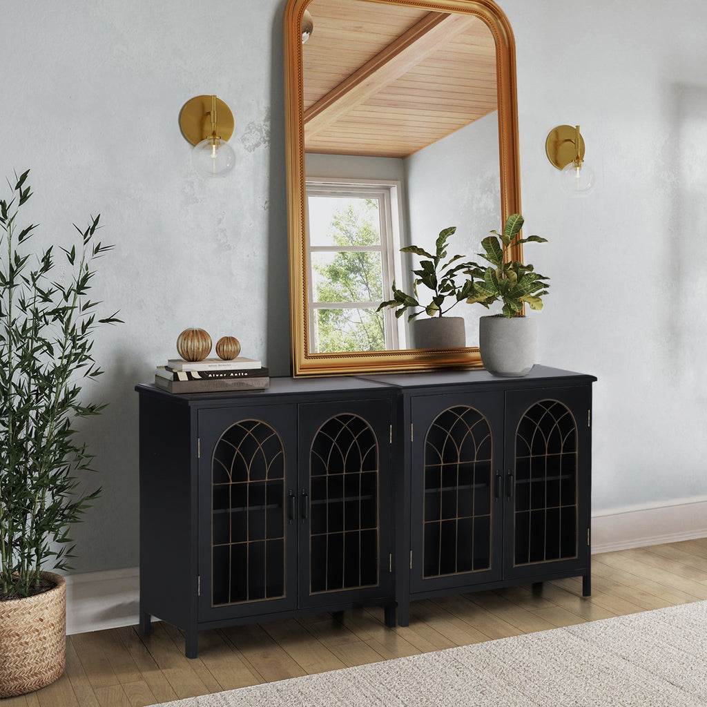 Exquisite Metal Church Window Buffet Storage Cabinet-MFSTUDIO – AlphaMarts