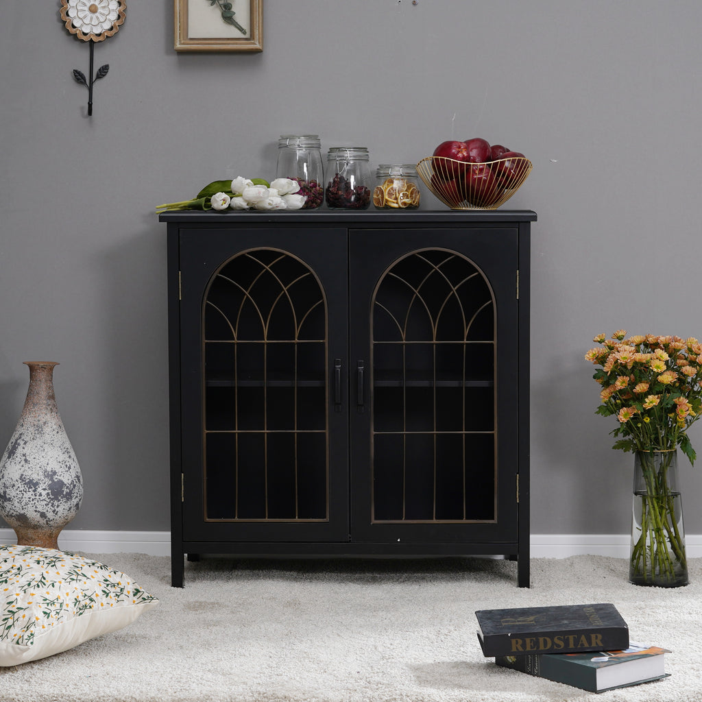 Exquisite Metal Church Window Buffet Storage Cabinet-MFSTUDIO – AlphaMarts