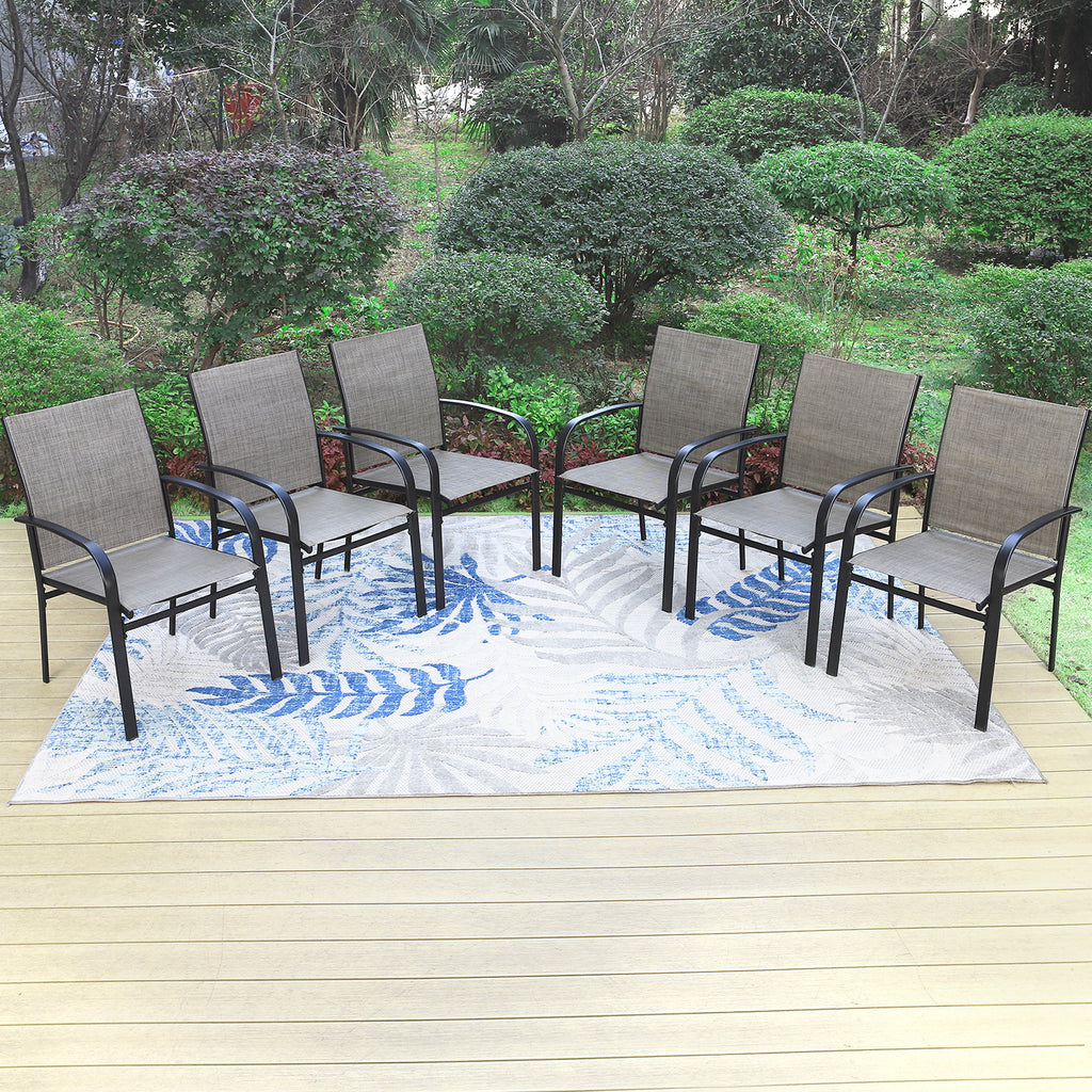 Phi Villa Colorful Patio Textilene Fixed Dining Chairs – AlphaMarts