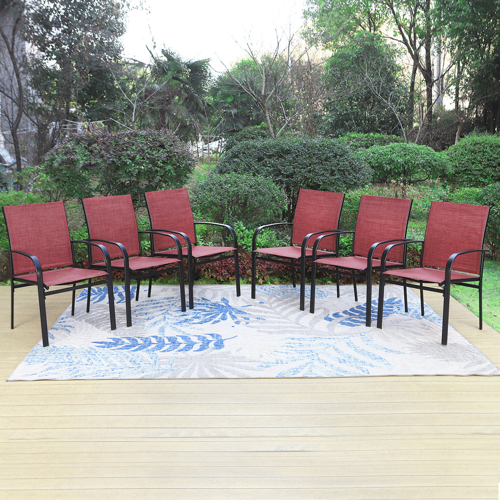 Phi Villa Colorful Patio Textilene Fixed Dining Chairs – AlphaMarts