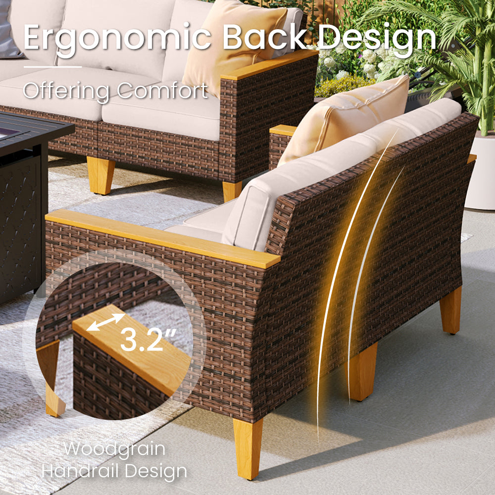 7-Piece Luxury Rattan Outdoor Sofa Sectional – AlphaMarts