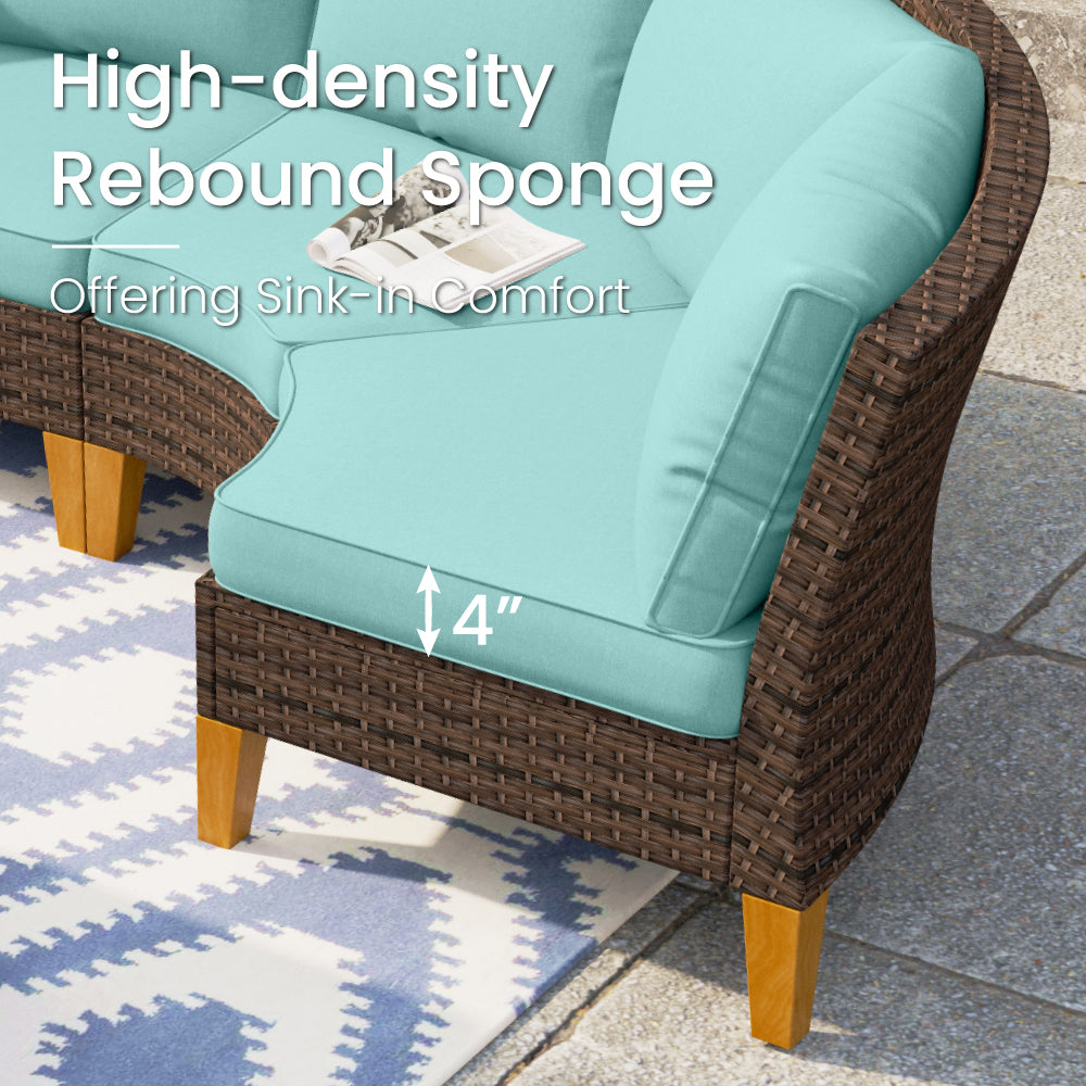 9-Piece Rattan Half-Moon Curved Luxury Outdoor Sofa Sectional-PHI VILLA ...