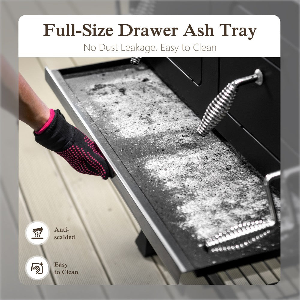 Classic Charcoal BBQ Grill with Liftable Enamel Trays-Captiva Designs ...