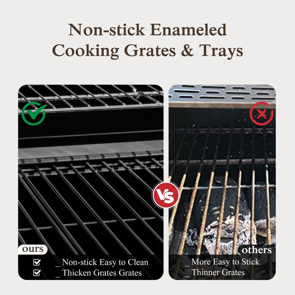 Classic Charcoal BBQ Grill with Liftable Enamel Trays-Captiva Designs ...
