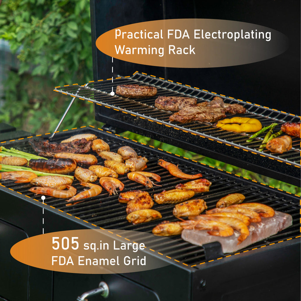 Classic Charcoal BBQ Grill with Liftable Enamel Trays-Captiva Designs ...