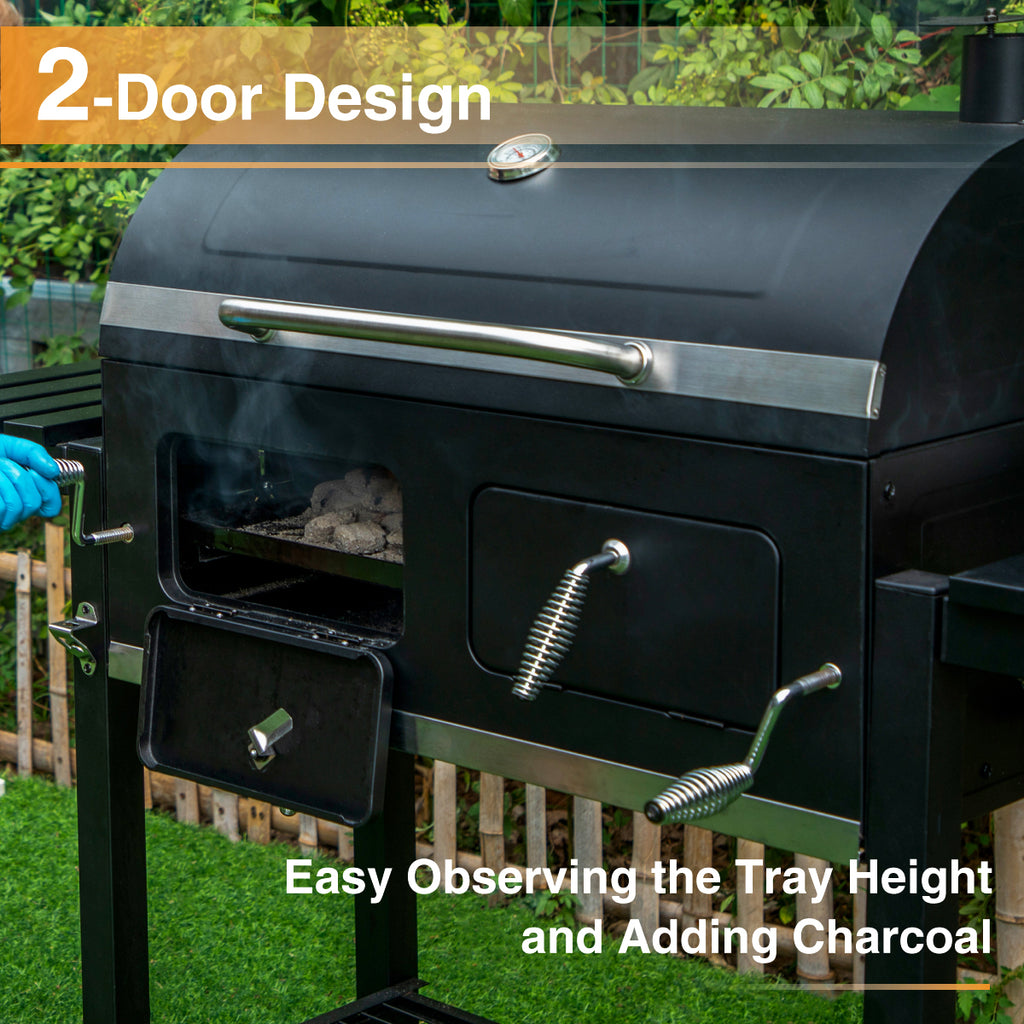 Classic Charcoal BBQ Grill with Liftable Enamel Trays-Captiva Designs ...