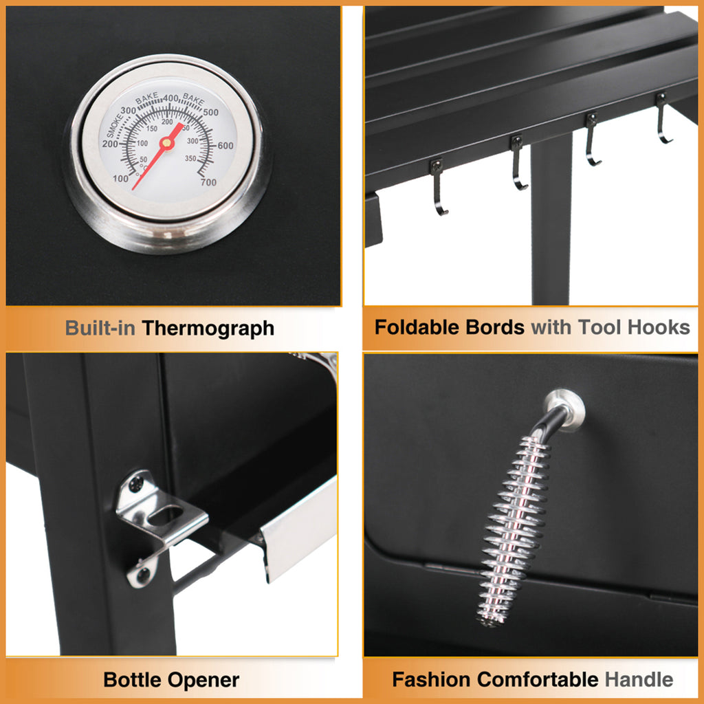 Classic Charcoal BBQ Grill with Liftable Enamel Trays-Captiva Designs ...