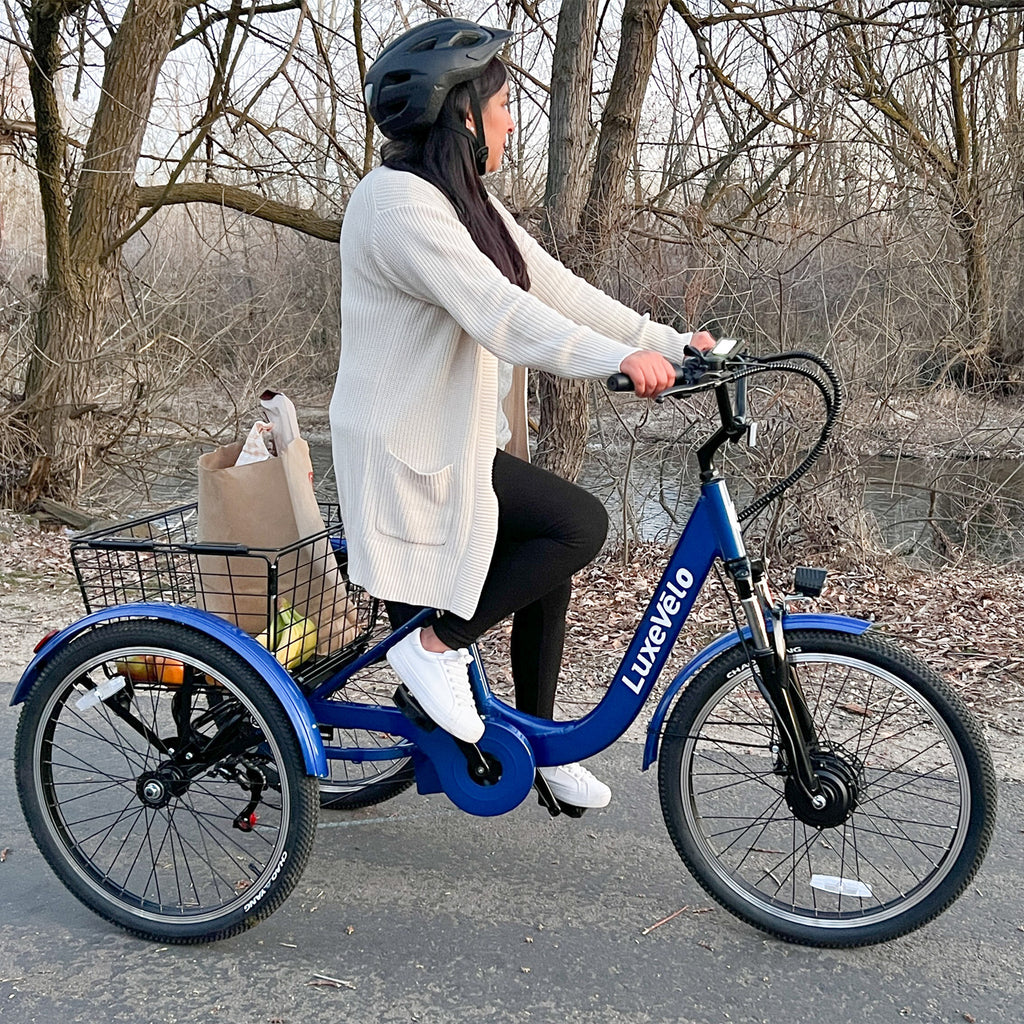 Alpha Camp 24" Electric Tricycle - 7-Speed 330lbs Cargo Trike with Rem – AlphaMarts