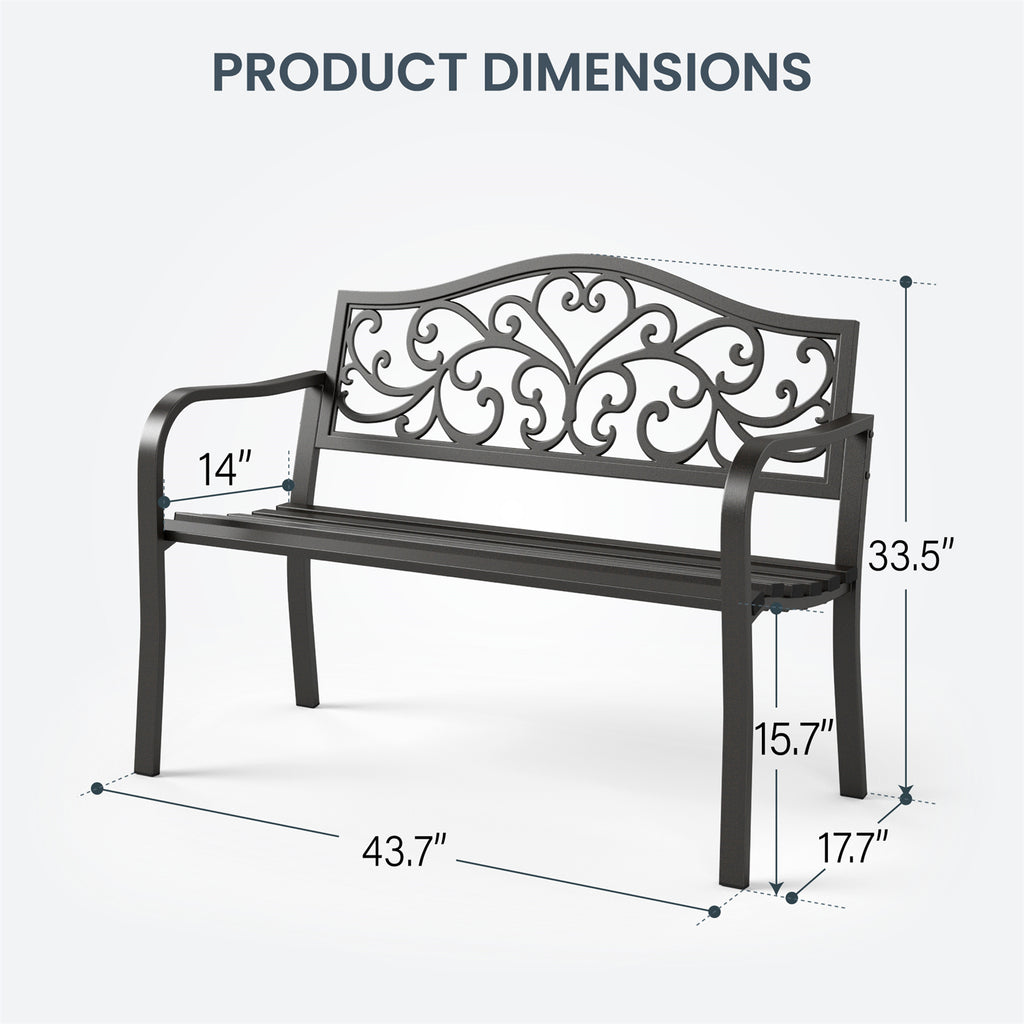 MFSTUDIO Black Outdoor Bench Set - Built to Last and Easy to Assemble ...