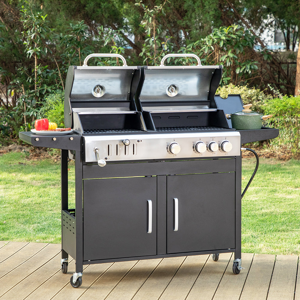 Propane & Charcoal BBQ Grill Combo for Backyard-Captiva Designs ...