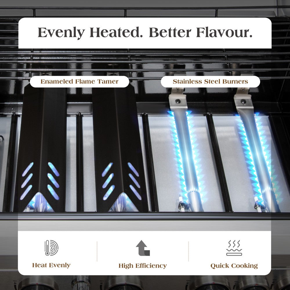 6-Burner 740 sq.in. Extra Large Gas BBQ Grill with Griddle & Side Burn ...