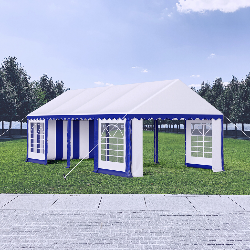 PHI VILLA 13'x26' Scalloped Valance Party Tent Canopy Shelter with Hea ...