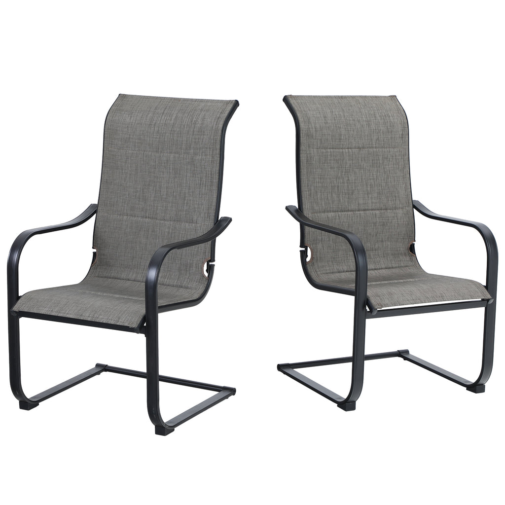 Classic Padded Textilene C-Spring Patio Chairs – AlphaMarts