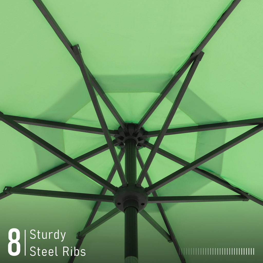 PHI VILLA 9/10ft Auto-Tilt LED Solar Lights Market Patio Umbrella with ...