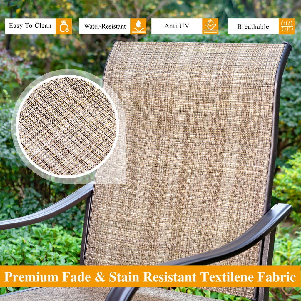 Sophia & William Outdoor Bar Stool Sets Swivel Textilene Bar Stools wi ...