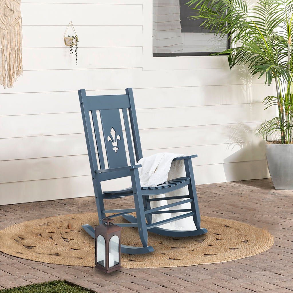 Phi Villa 2PC Solid Outdoor Indoor Rocking Chair for Patio Deck Garden ...