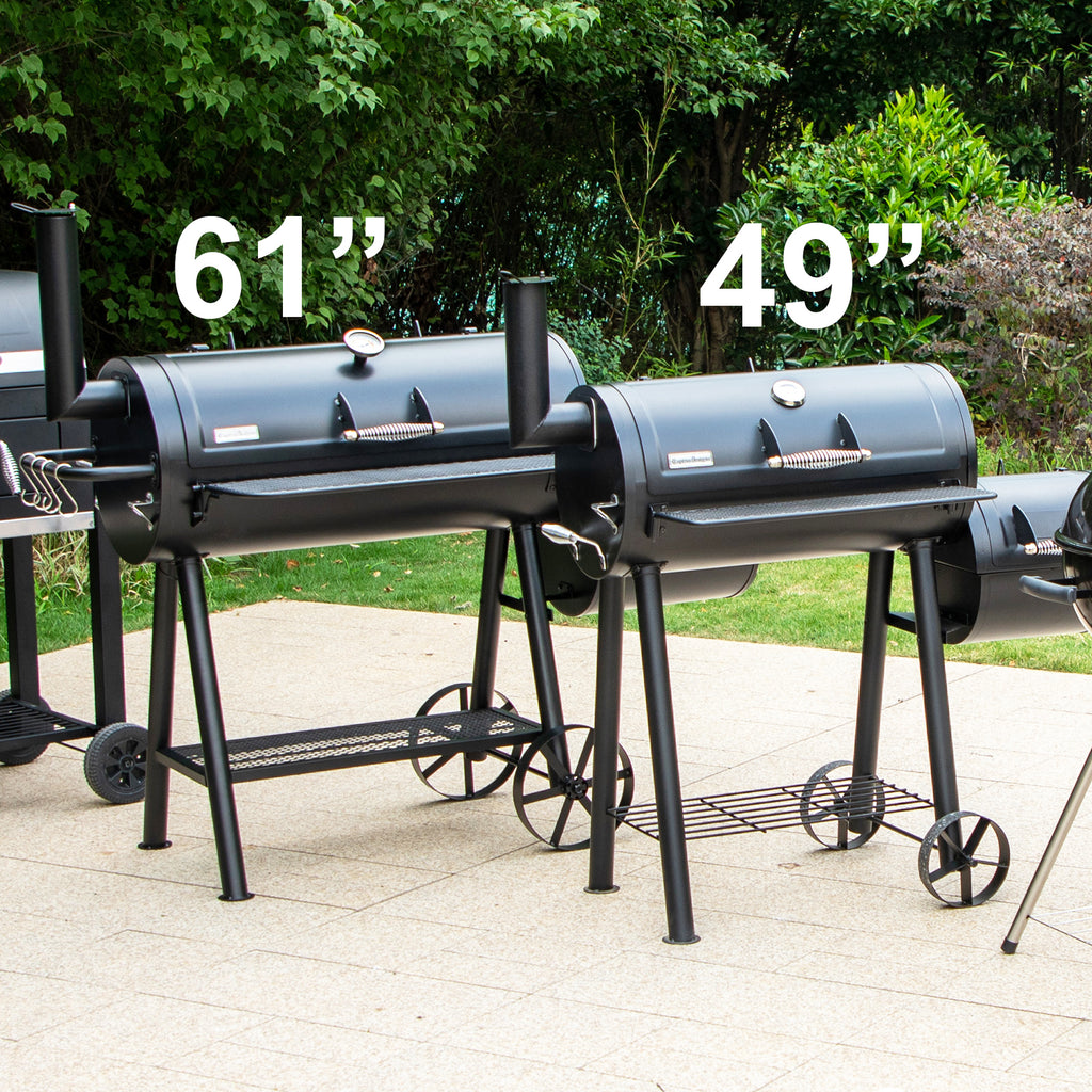 2-In-1 Charcoal BBQ Smoker with Offset Smoke Box-Captiva Designs ...