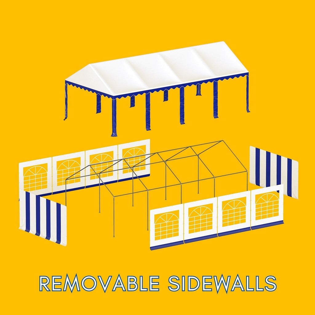 PHI VILLA 13'x26' Scalloped Valance Party Tent Canopy Shelter with Hea ...