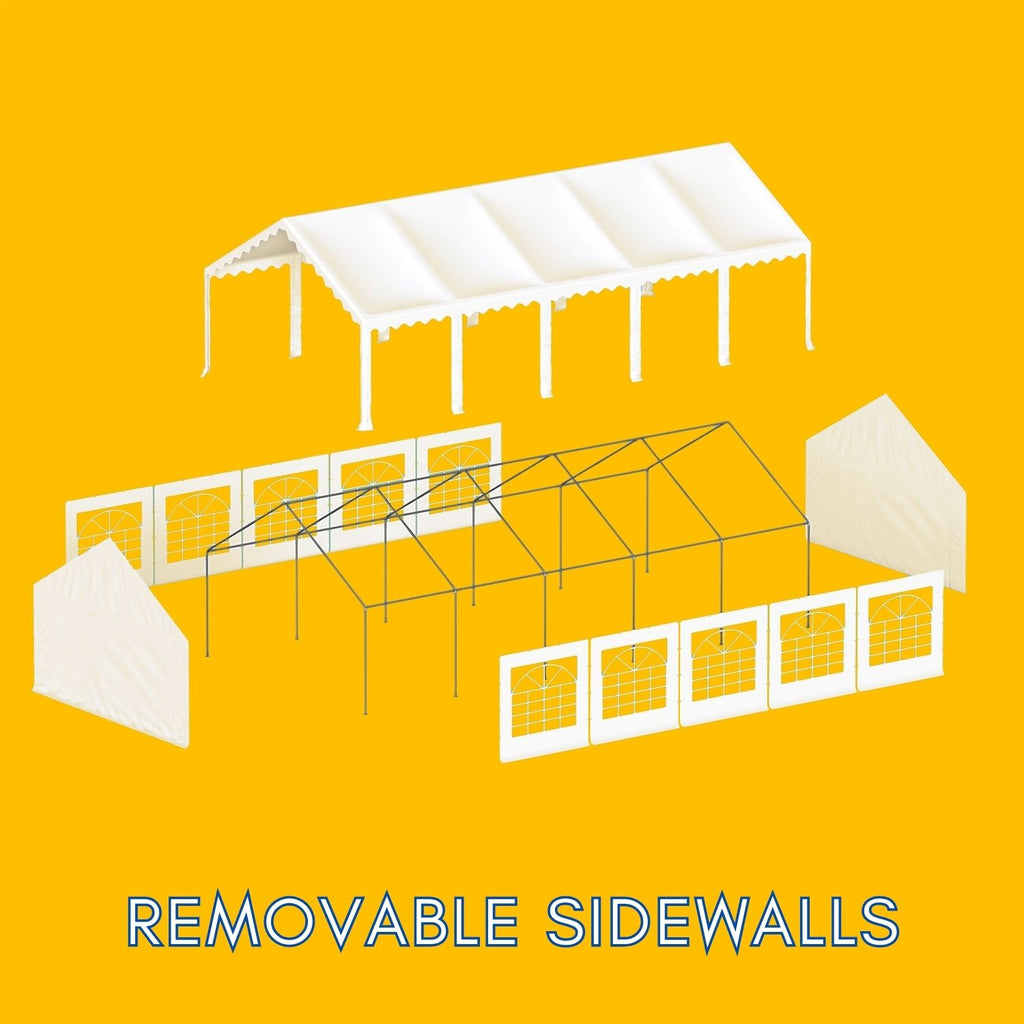 PHI VILLA 16'x32' Scalloped Valance Party Tent Canopy Shelter with Hea ...